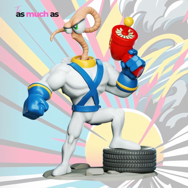 Earthworm Jim - 3D Print STL File - Classic Video Game Hero Figure - Etsy
