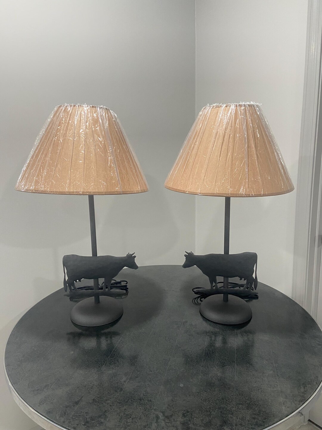 Pair of Cow Table Lamps - Etsy