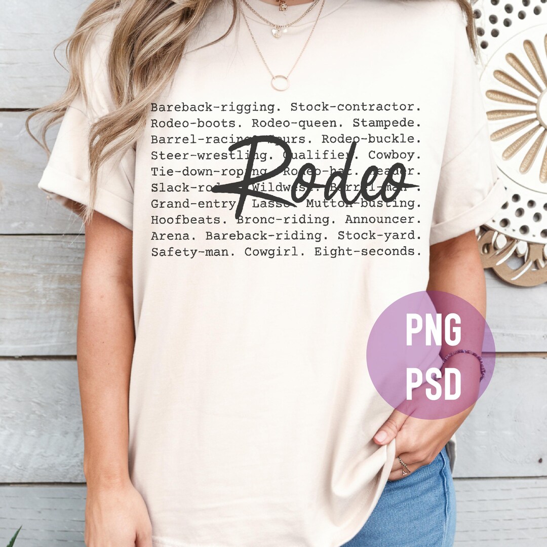 Rodeo PNG, Rodeo Typography Word Customizable PNG, Rodeo Lover Gift ...