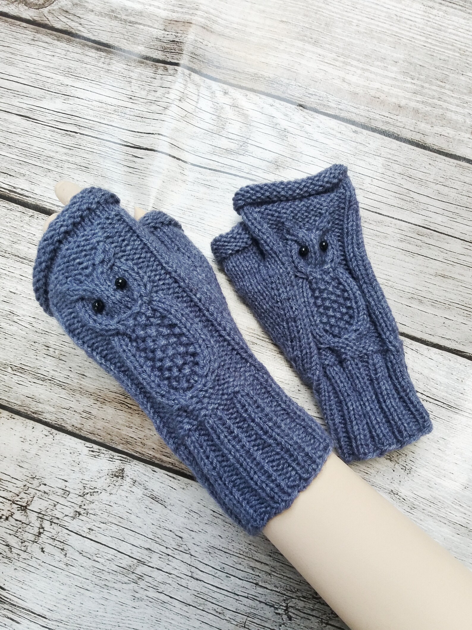 Fingerless Mittens / Fingerless Gloves / Owl / Winter Fashion ...