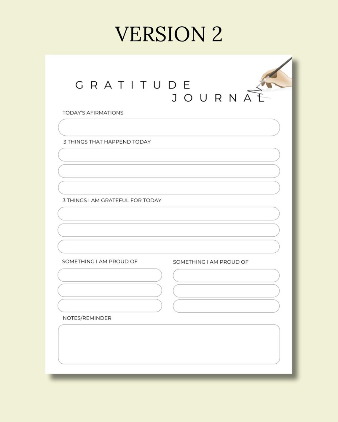 Gratitude Journal, Printable Canva Template, Daily Self Care Planner ...