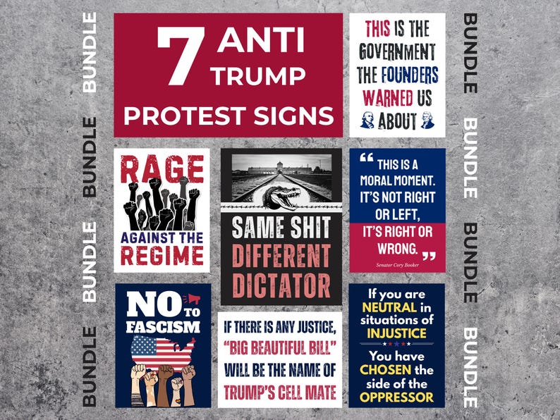 Protest Posters 2026 for Anti Trump, Fight Fascism, Pro Immigration ...