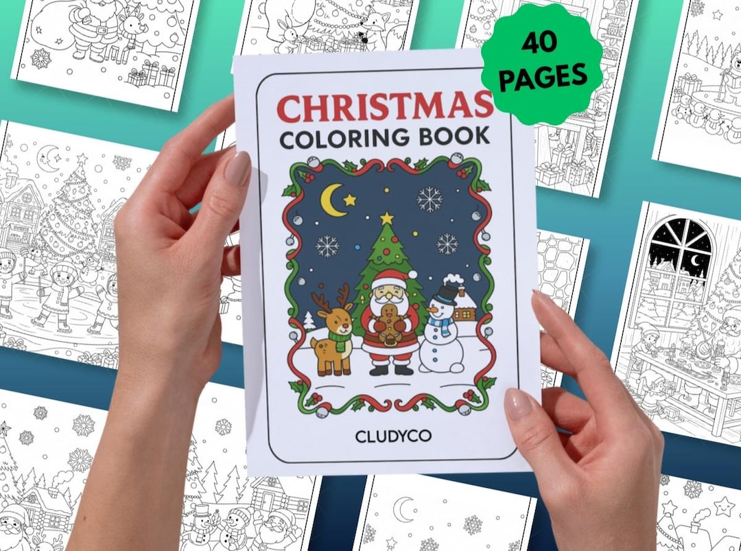 Christmas Coloring Book: 40 Printable Pages, Winter Season (instant ...