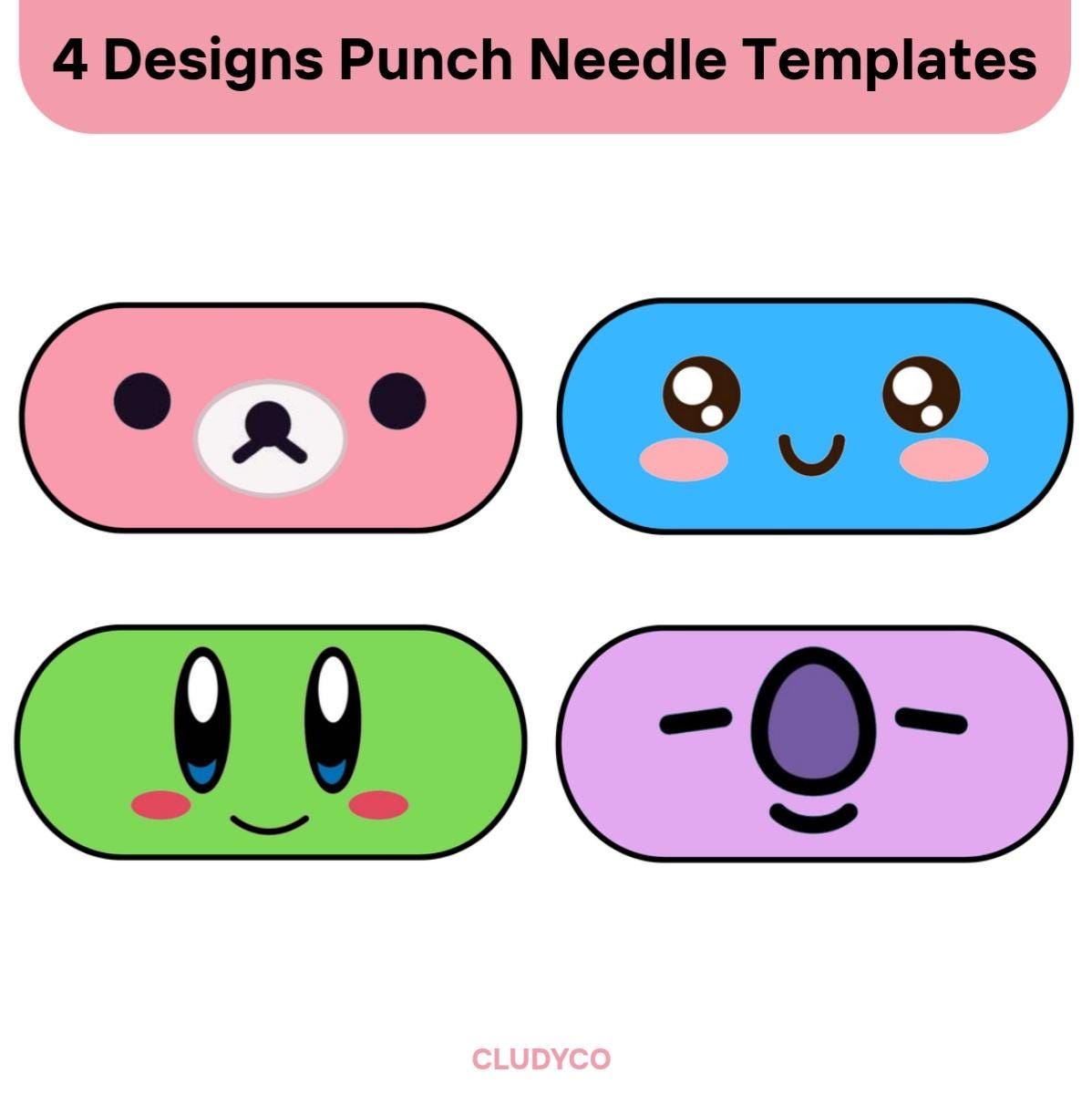 Cute Glasses Holder Punch Needle Pattern: Rug Embroidery Template ...