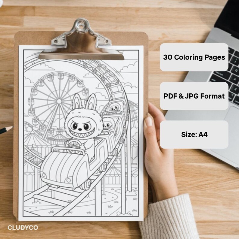 Labubu Coloring Book: 30 Printable Pages, Kids Fun DIY Activity ...