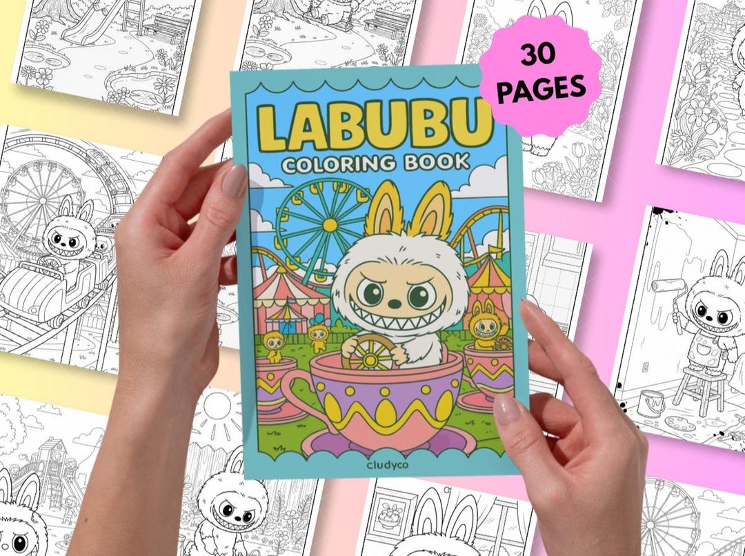 Labubu Coloring Book: 30 Printable Pages, Kids Fun DIY Activity ...