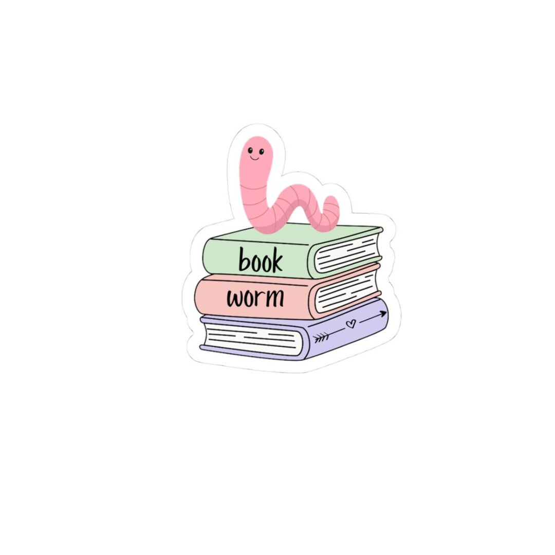 Bookworm Vinyl Sticker, Laptop Decal, Reading Accessories - Etsy