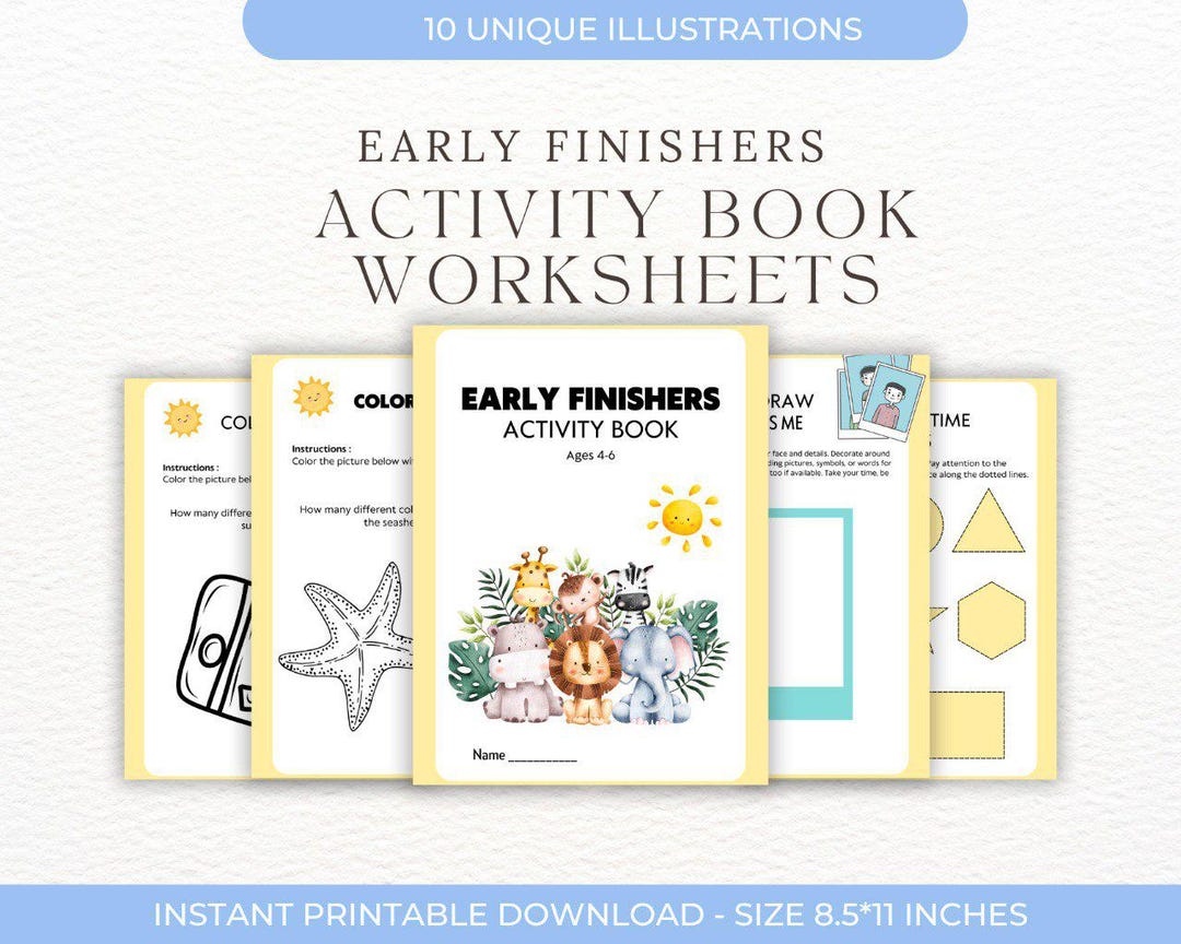 Early Finishers Activity Worksheets - Etsy