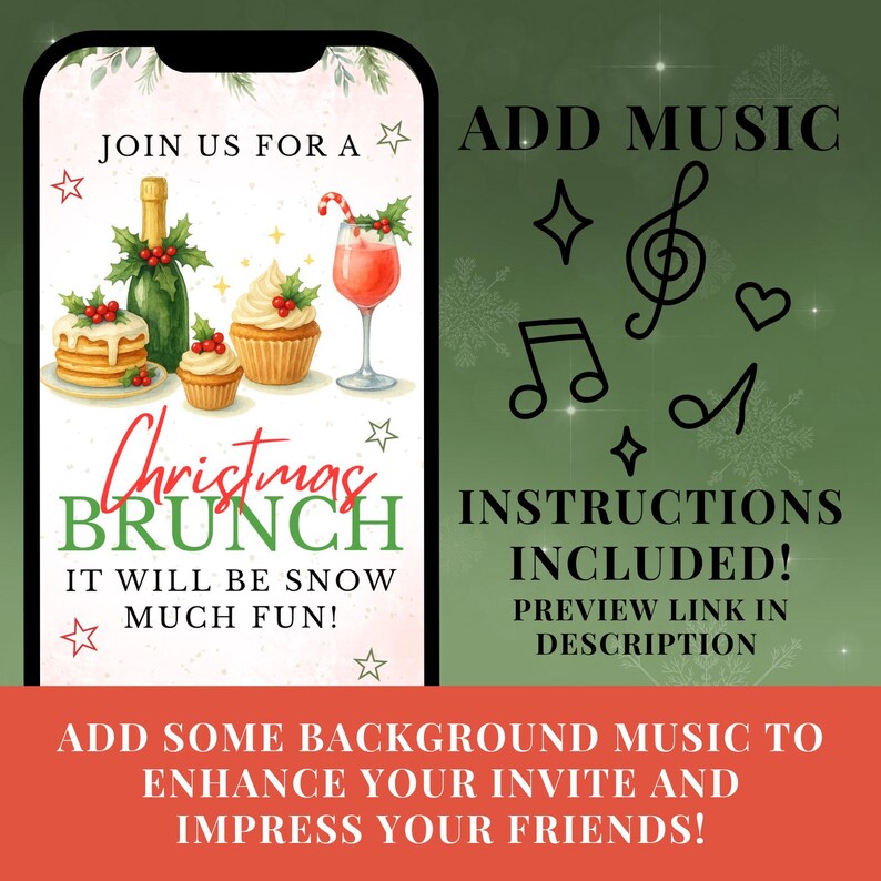 Animated Christmas Brunch Invitation | Mobile Holiday Brunch Party ...