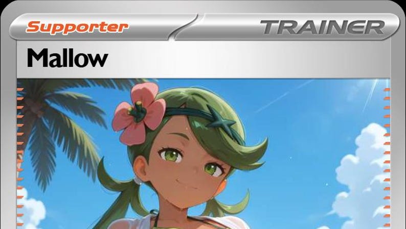 Orica - Mallow - TCG - Pokemon - Custom Card - Holo Card - Etsy