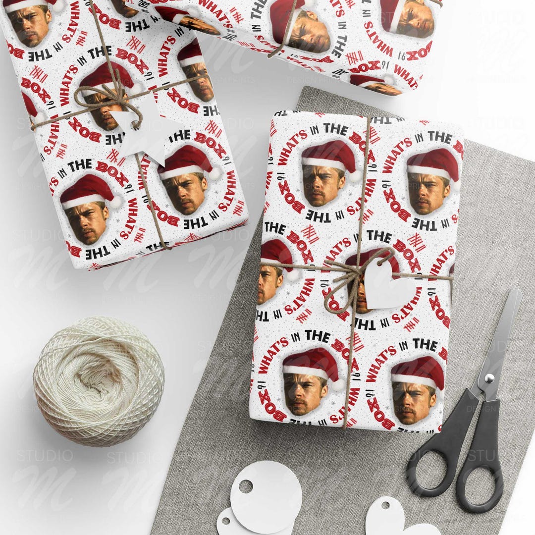 Funny What's in the Box Meme Christmas Wrapping Paper, Se7en Movie ...