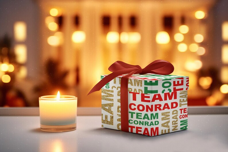 Conrad Fisher Christmas Wrapping Paper, Team Conrad, Jeremiah, Isabel ...