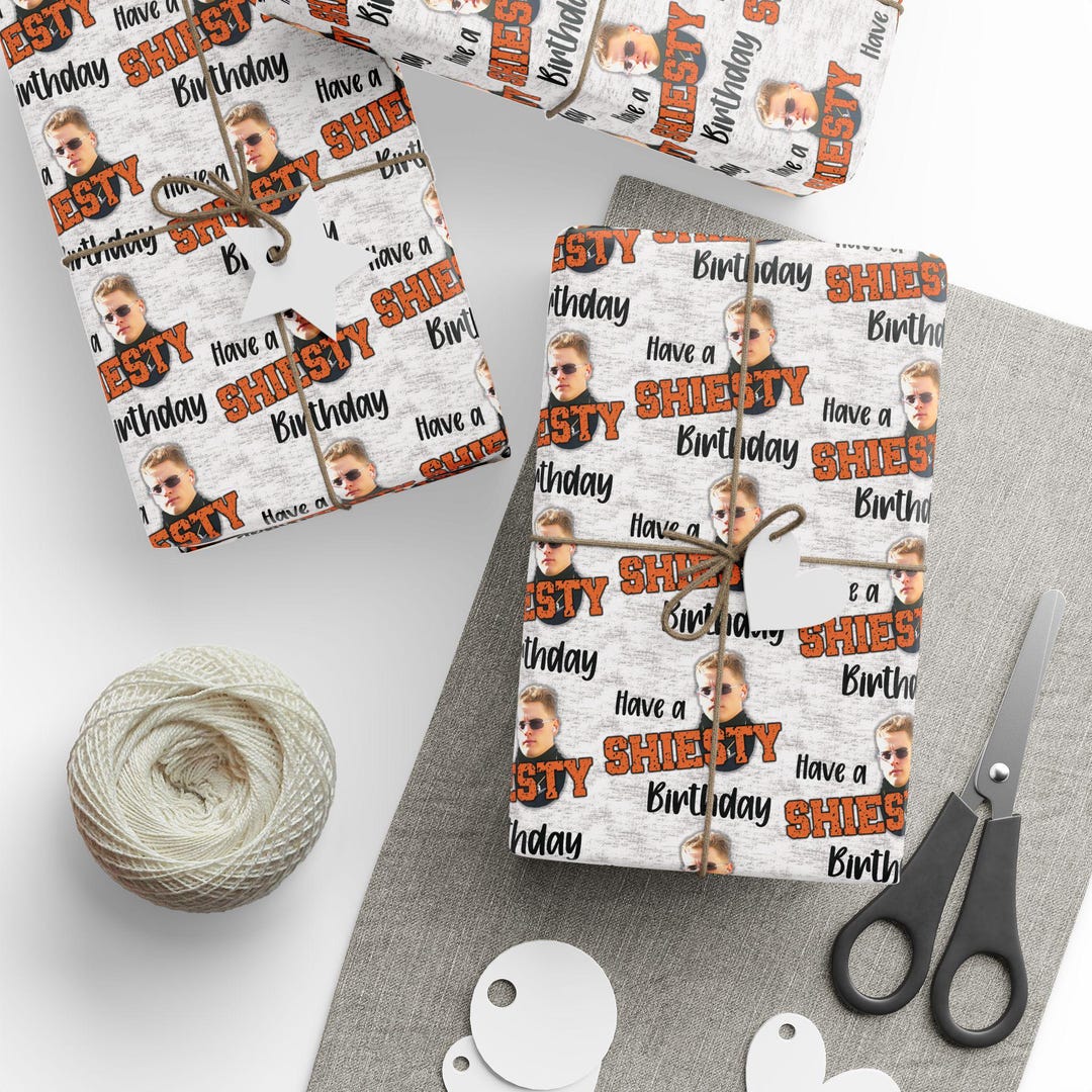 Joe Shiesty Burrow Bengals Birthday Wrapping Paper, Who Dey Gift Wrap ...