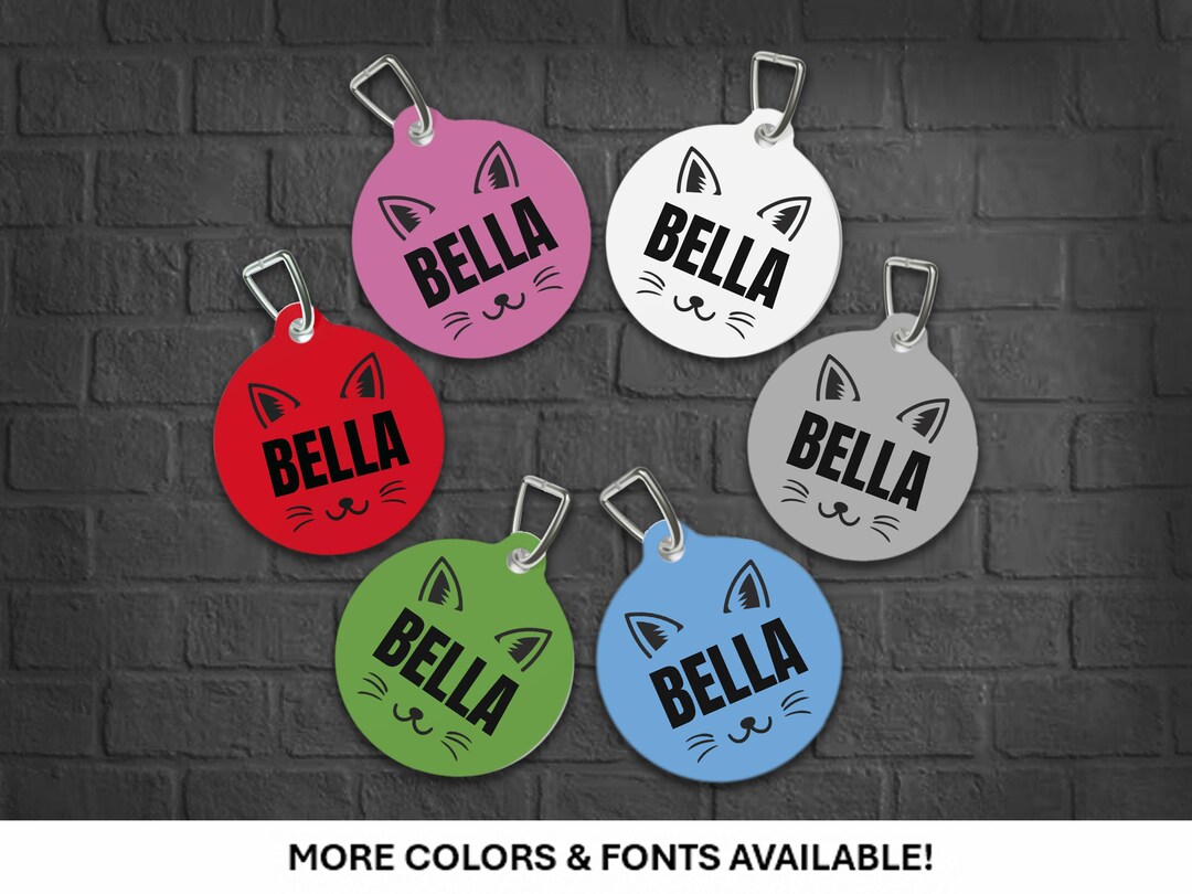 Custom Cat Ears Name Tag, Pet Tag for Cats, Metal Cat Tags, Kitty Name ...
