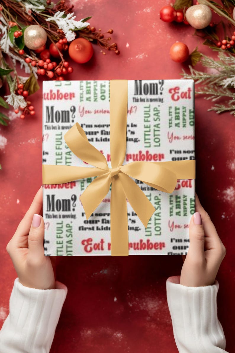 National Lampoon's Funny Christmas Quotes Wrapping Paper, Custom Gift ...