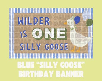 One Silly Goose | Hand- Painted Banner | First Birthday - Etsy