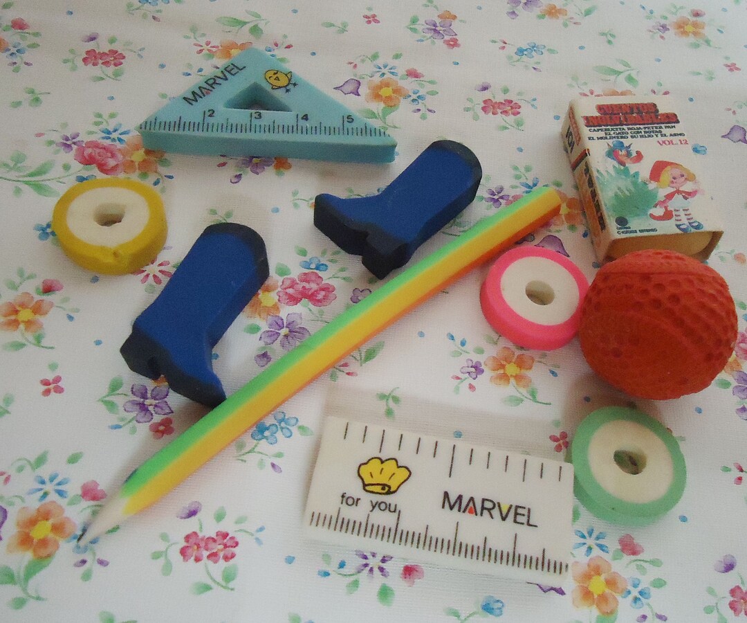 Fun Group of Erasers.80s - Etsy