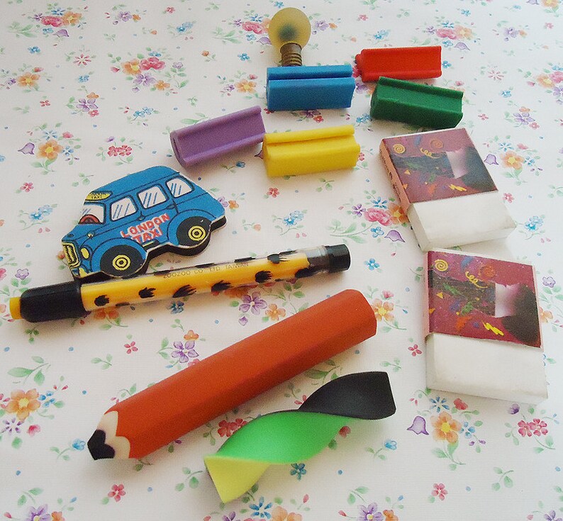 Group of Assorted Erasers. Perfect for Your Collection.80s.twelve - Etsy