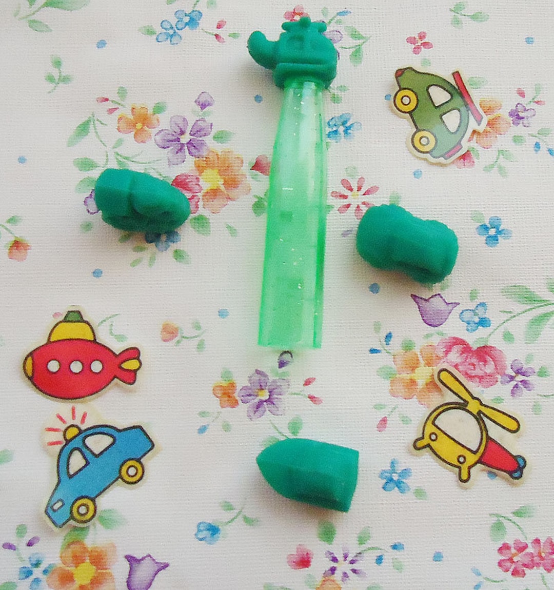 Three Cute Mini 80s Erasers Plus One Pencil Top and Four Stickers. - Etsy