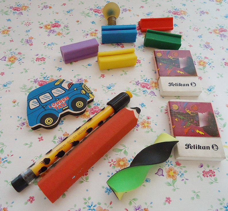 Group of Assorted Erasers. Perfect for Your Collection.80s.twelve - Etsy