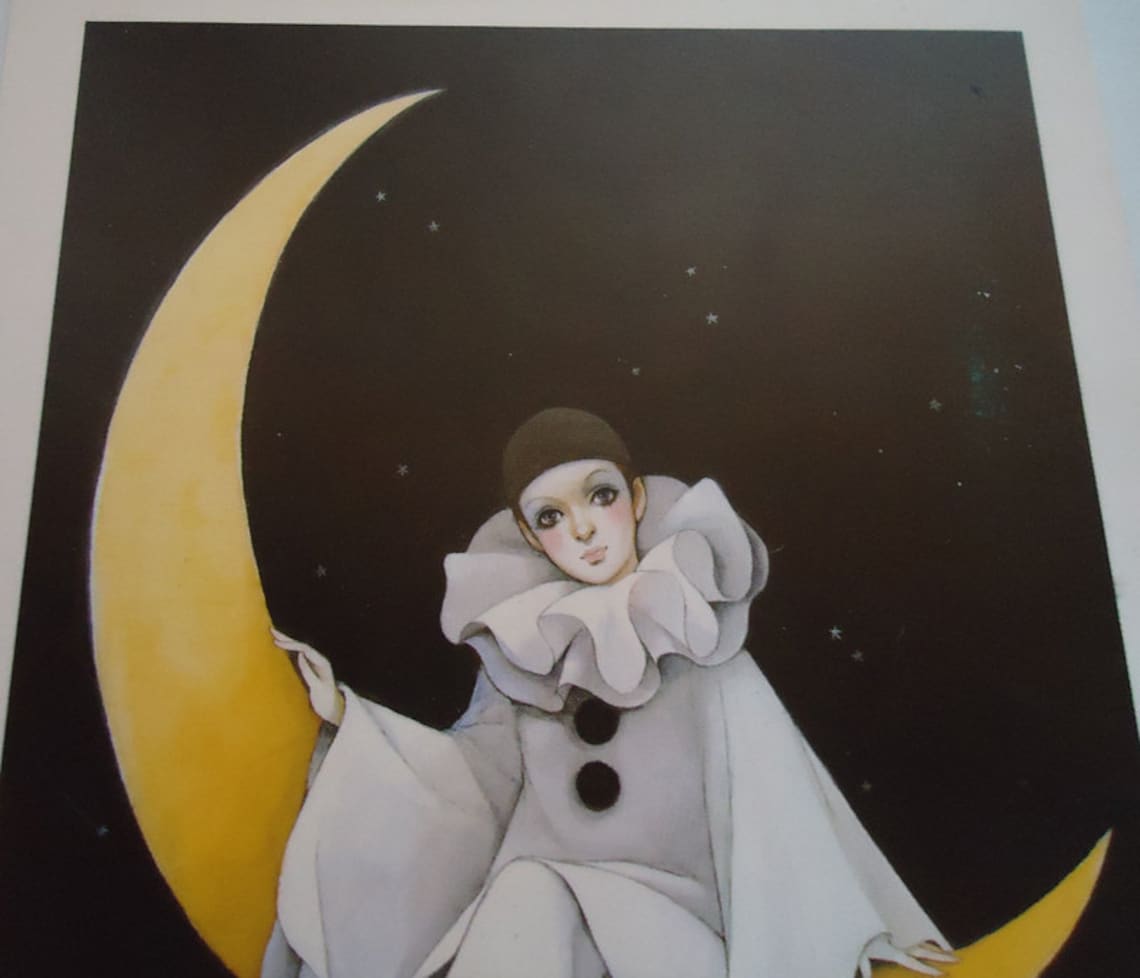 Pierrot the Clown Print.Original from the 80s.Postcard Size | Etsy