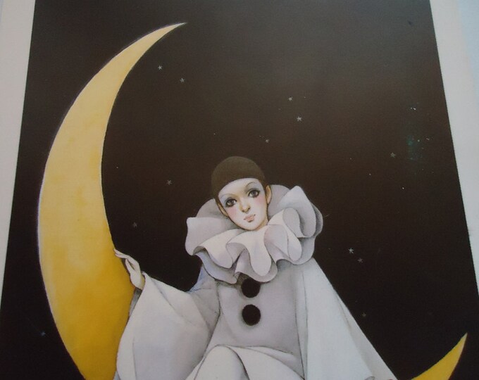 Pierrot the Clown Print.original From the 80s. - Etsy
