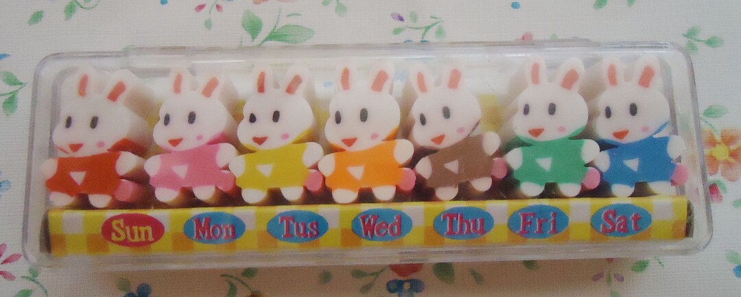 The 80s Rare Rabbits Erasers in a Case.80s - Etsy Australia