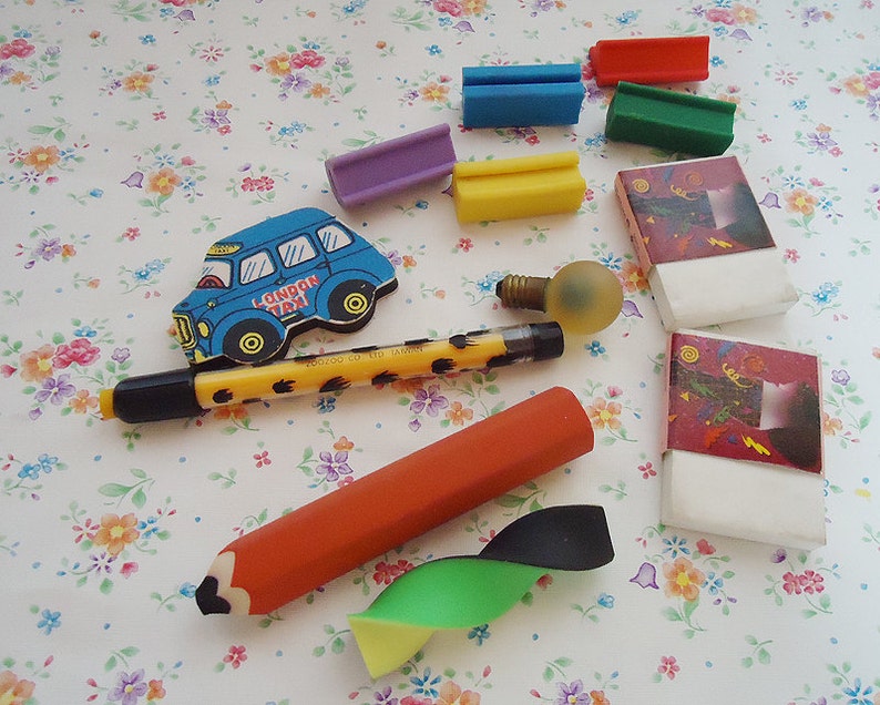 Group of Assorted Erasers. Perfect for Your Collection.80s.twelve - Etsy