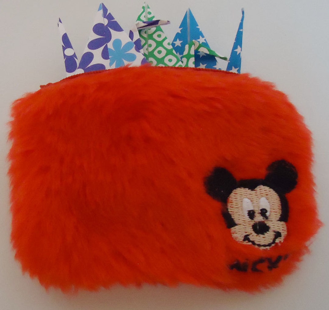 The Absolutely Fluffy Mickey Mouse Zippered Money Pouch. 90s - Etsy