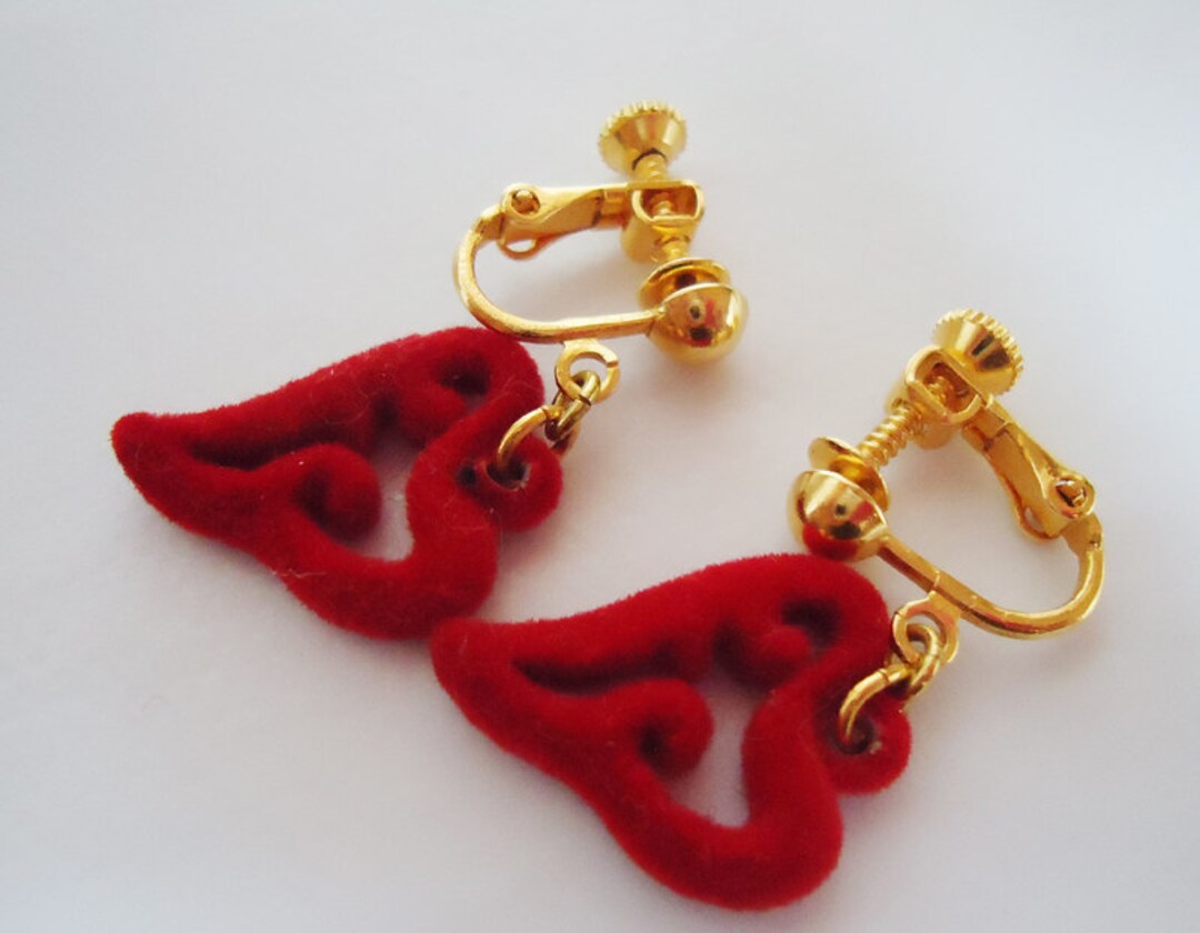 The Japanese Kawaii Devil Heart Earrings. 80s - Etsy