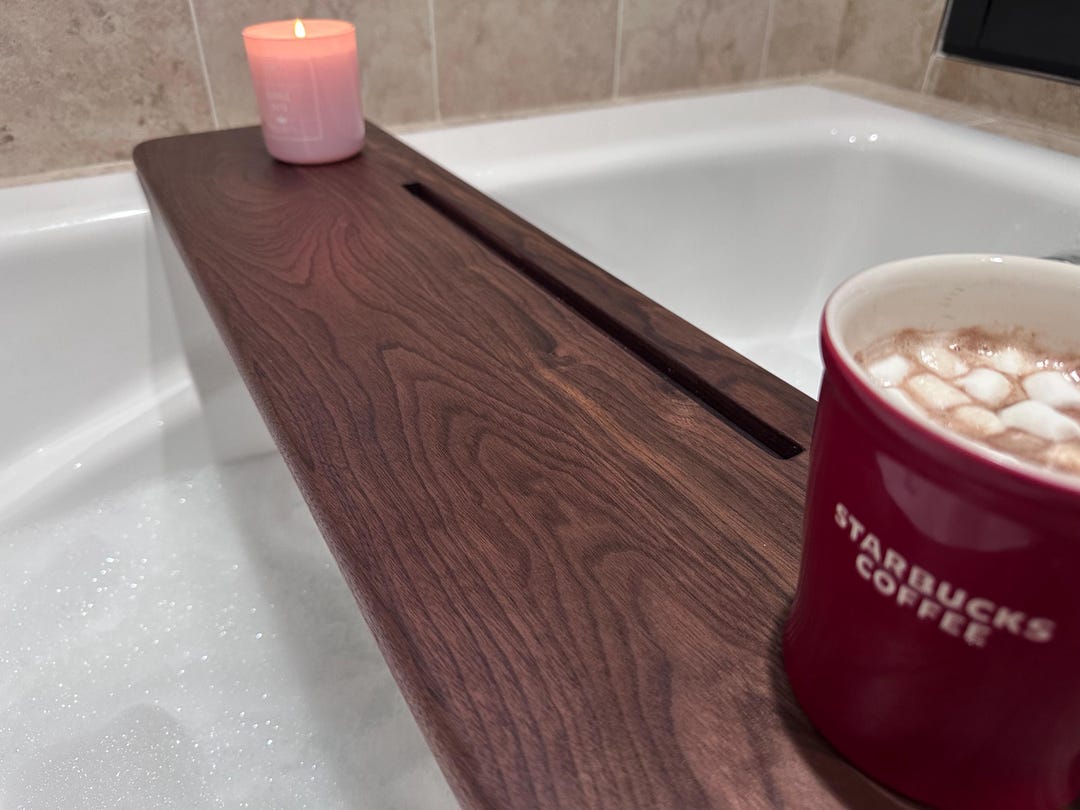 Minimalist Walnut Bath Board / Bath Caddy – Handmade Solid Walnut - Etsy