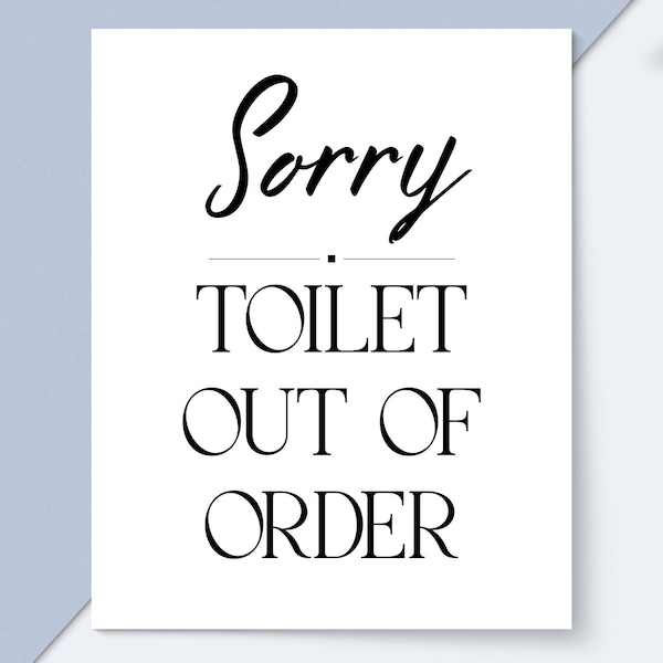 Toilet Out of Order Sign - Etsy UK