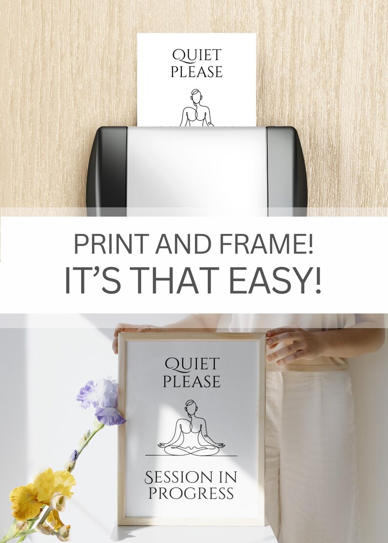Please Keep Quiet Printable Sign – Meditation & Yoga Studio Wall Art ...