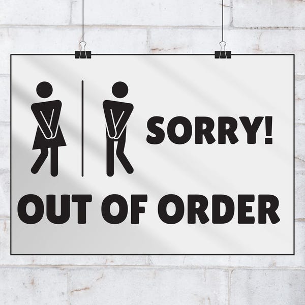 Toilet Out of Order Sign - Etsy UK