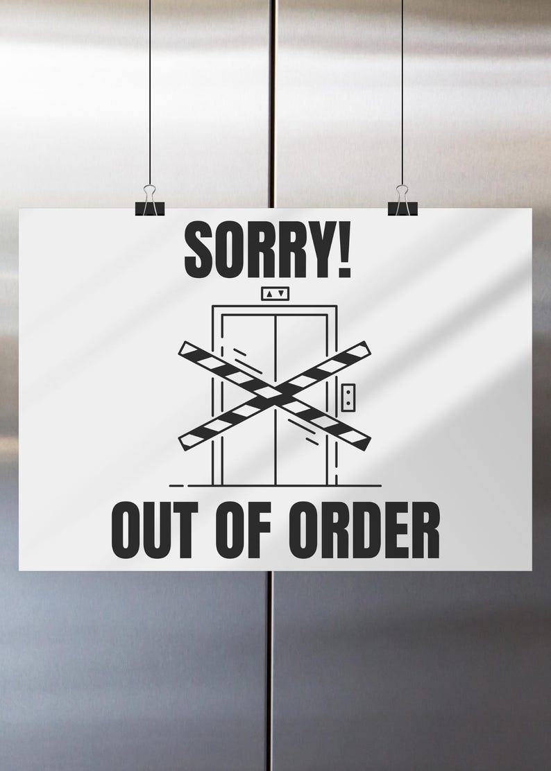 Elevator Out of Order Sign for Print - Etsy