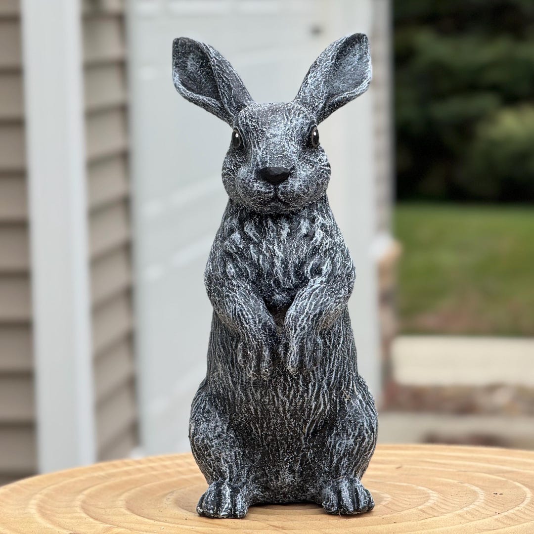 Resin Rabbit Statue, Hand-painted Weatherproof Garden Decor - Etsy