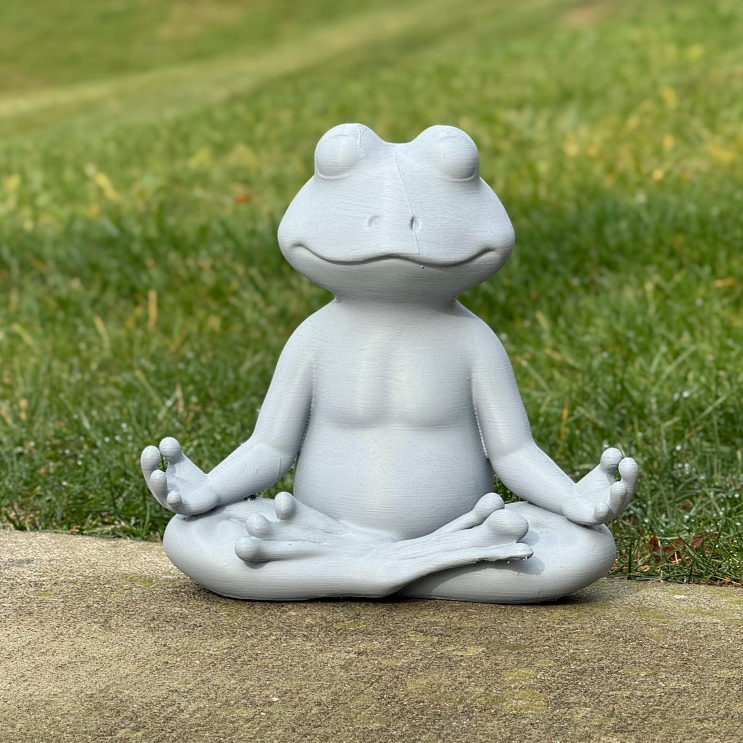 Zen Yoga Frog Garden Statue Outdoor Meditation Figurine Calming Frog ...