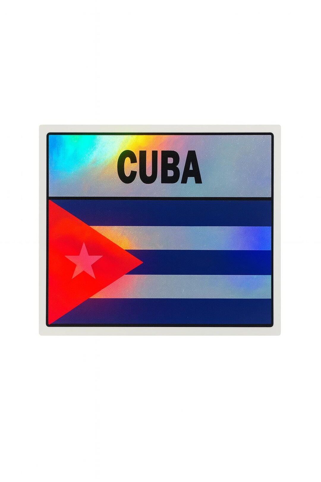 Holographic Cuban Flag Vinyl Sticker – Patriotic Shine for Your Laptop ...
