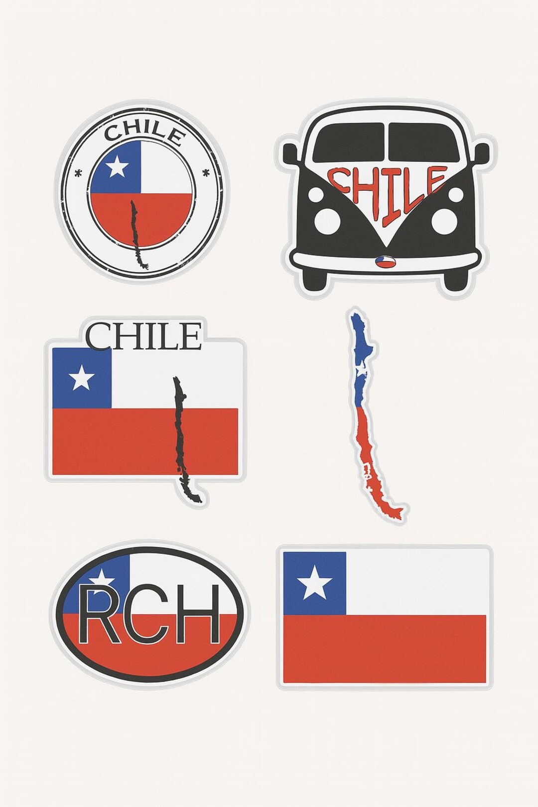 Chile Sticker Pack – Set of 6 Vinyl Stickers | Chilean Flag, Map ...