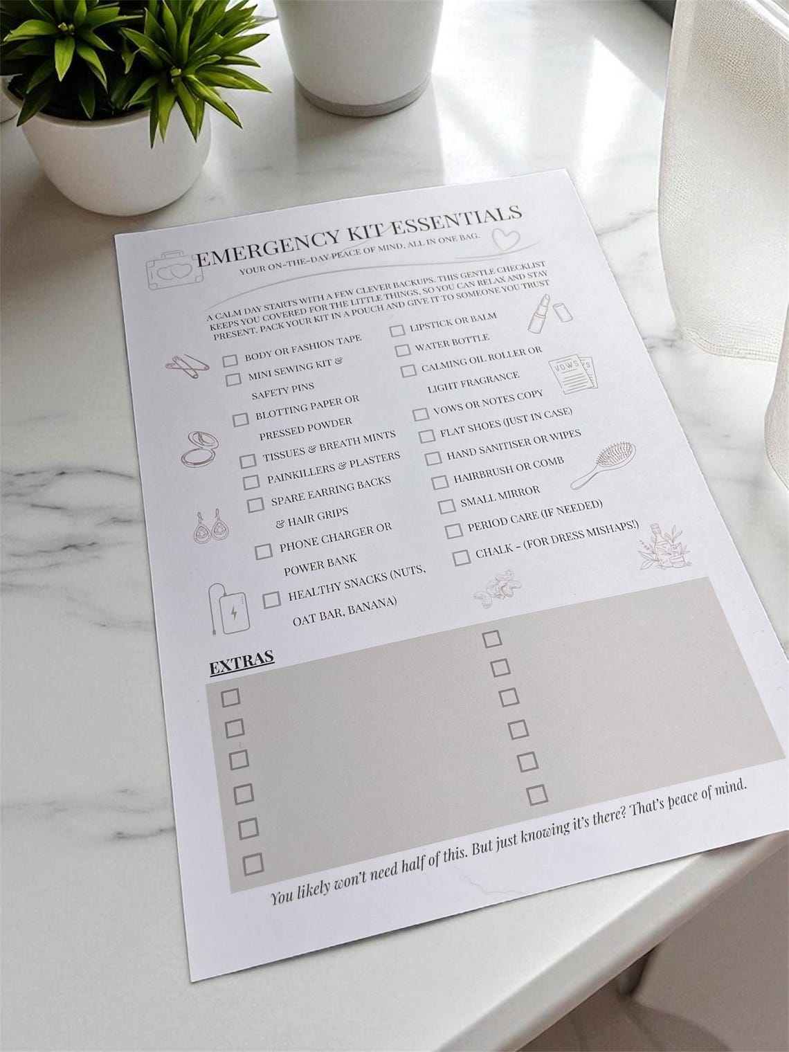 Wedding Emergency Kit Checklist: Editable Bridal Essentials (PDF ...