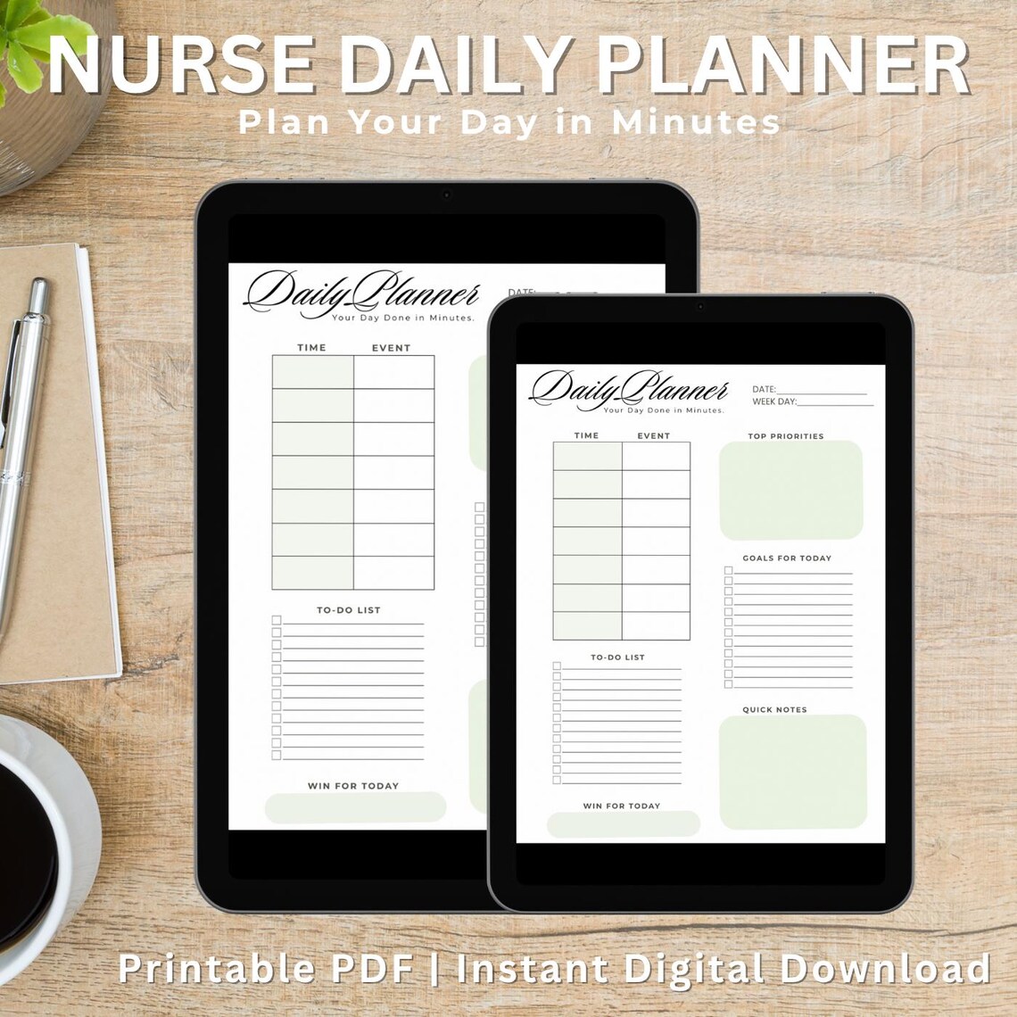 Nurse Daily Planner Printable: Quick Shift Organizer (PDF Download - Etsy