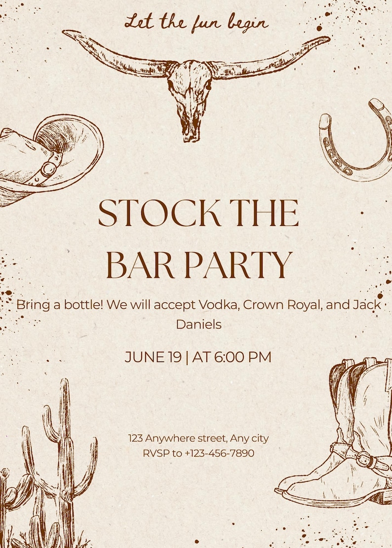 Wedding Stock the Bar Party Invitation - Etsy