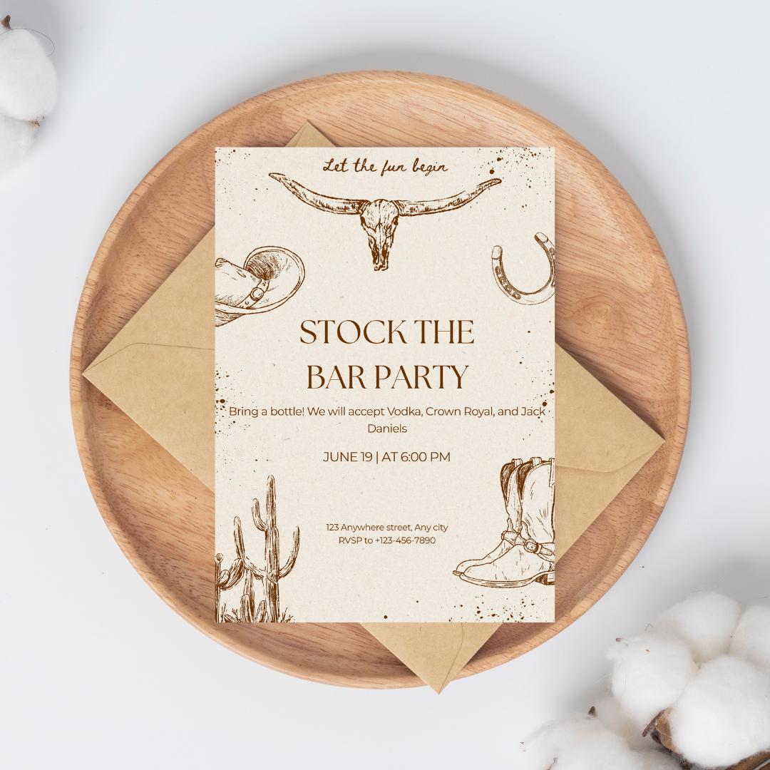 Wedding Stock the Bar Party Invitation - Etsy