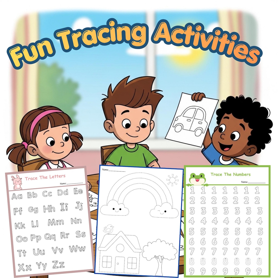 Kids Tracing Worksheets Printable PDF, Alphabet & Number Tracing ...