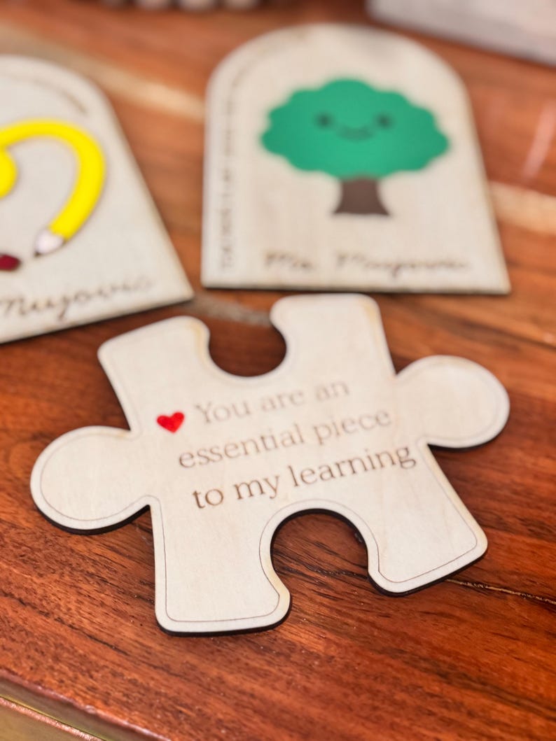 Personalized Teacher Desk Decor | Laser-cut Wooden Sign, Custom Name ...