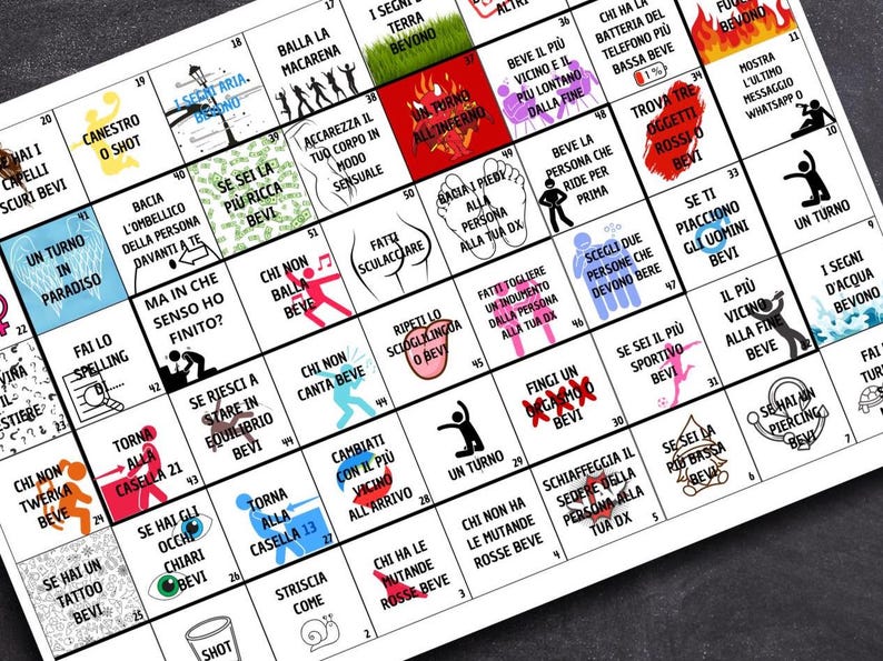 Drinking Board Game – Printable Party Game – Challenges, Penances, and ...