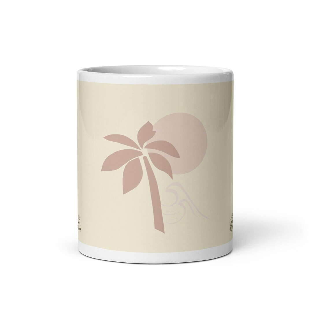 Palm Tree Mug | Ink and Dune Ceramic Coffee Cup | Minimalist Coastal ...