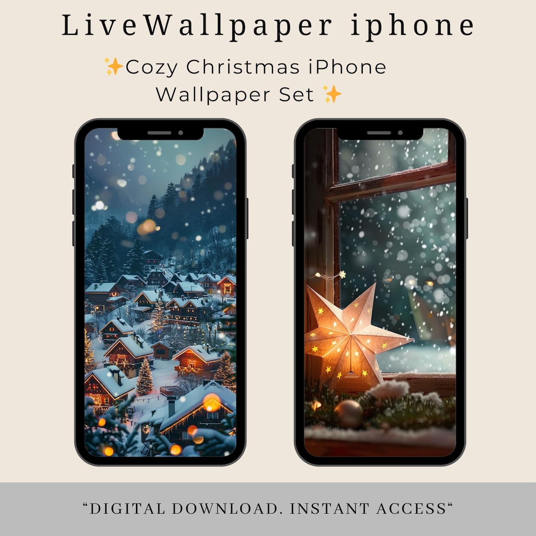 Cozy Christmas iPhone Wallpaper Set: Festive Holiday Lock Screen ...