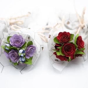 Mini Paper Rose Bouquet, Gift Topper, Keepsake - Etsy