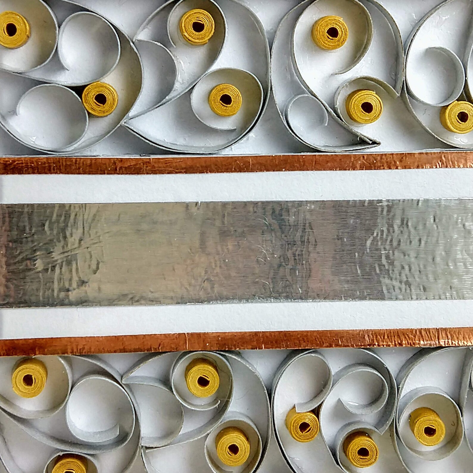 Quilled Silver and Gold Abstract Metal Tape | Etsy